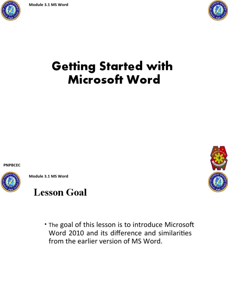 LP 3.1.1 Getting Started With Word | PDF | Microsoft Word | Ibm Pc Compatibles