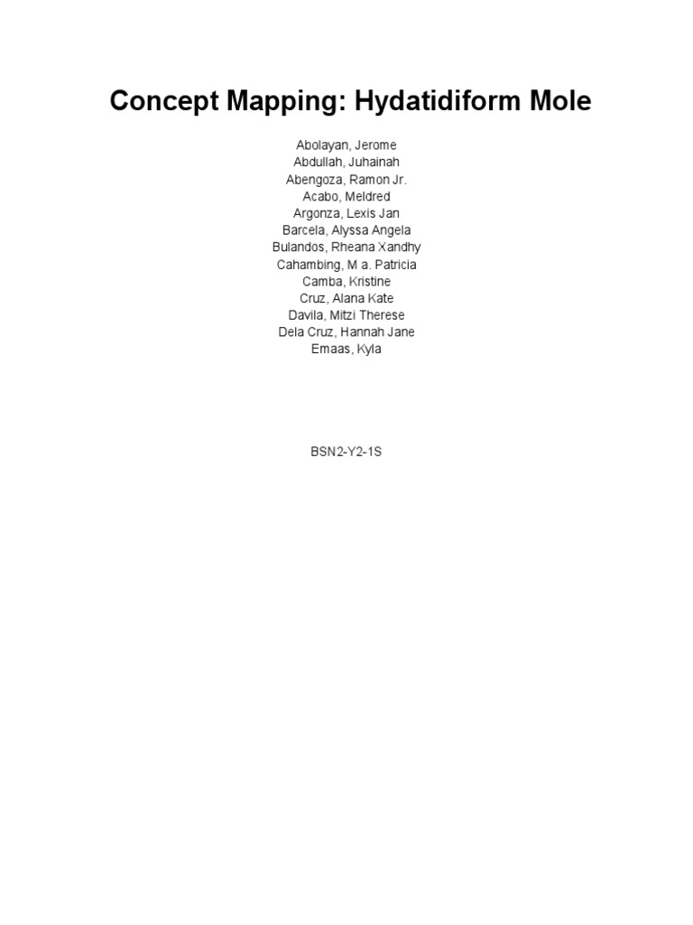 Concept Mapping: Hydatidiform Mole | PDF | Nonsteroidal Anti ...