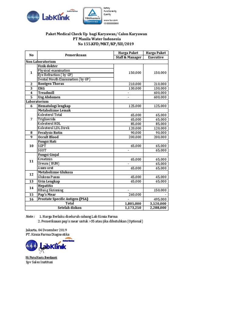 Penawaran Harga Paket MCU | PDF