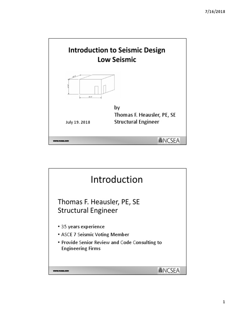 Introduction to Seismic Design for Low Seismic Risk Structures: A Step ...