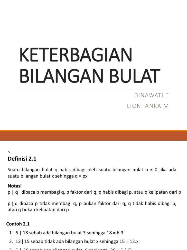 Keterbagian Bilangan Bulat | PDF