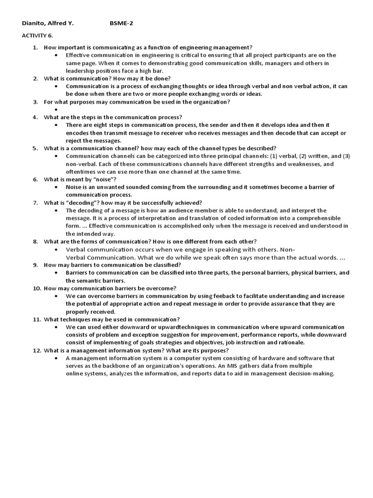 Importance of Effective Communication in Engineering Management | PDF ...