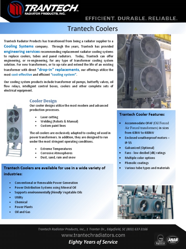 Trantech Coolers | PDF | Oil | Power Station