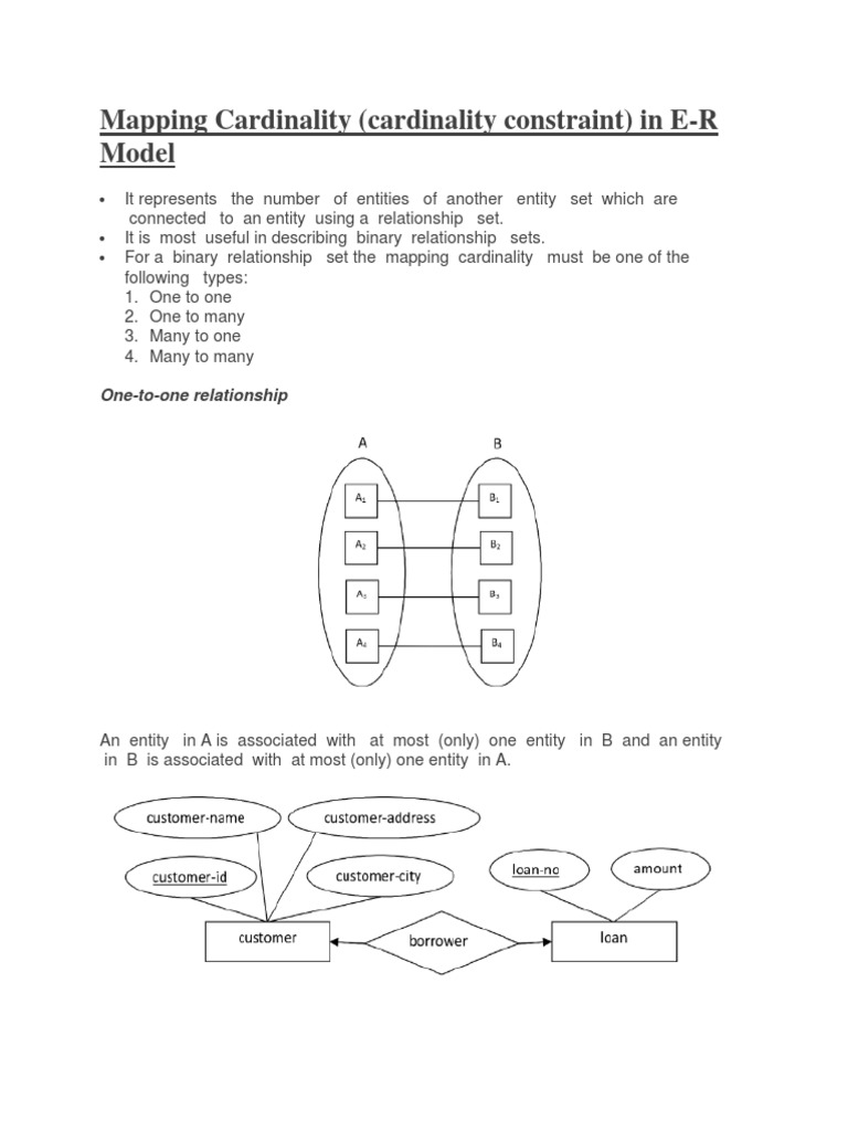 Mapping Cardinality Examples | PDF
