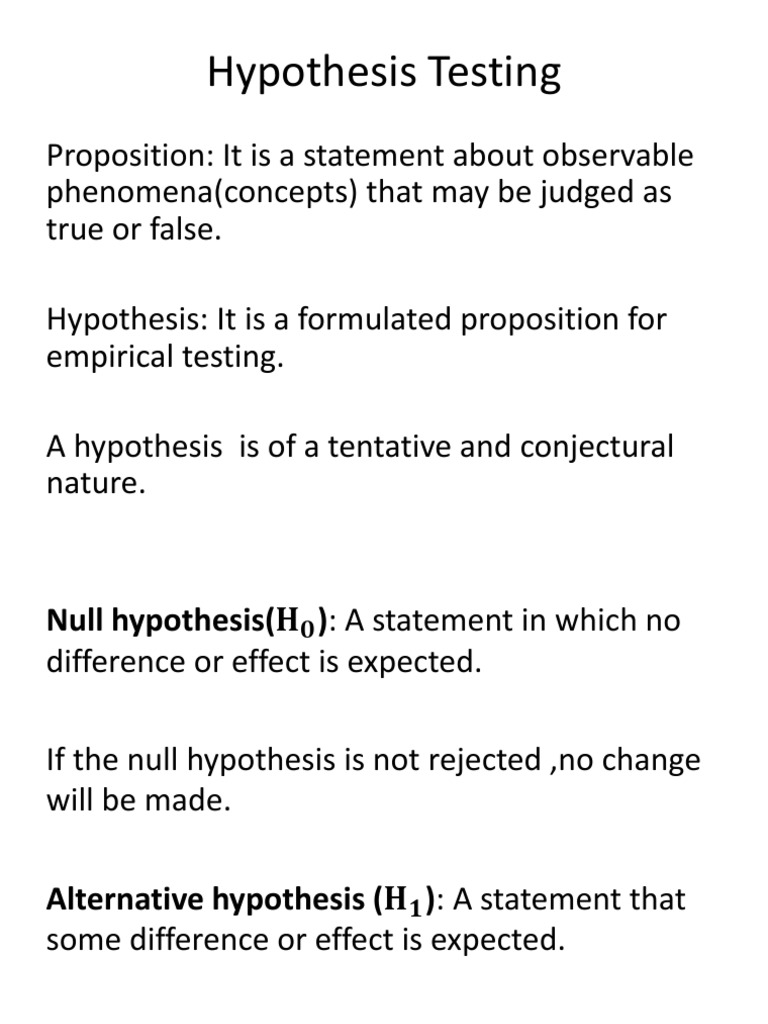 Hypothesis Testing 1,2 PPT 1 | PDF | Type I And Type Ii Errors ...