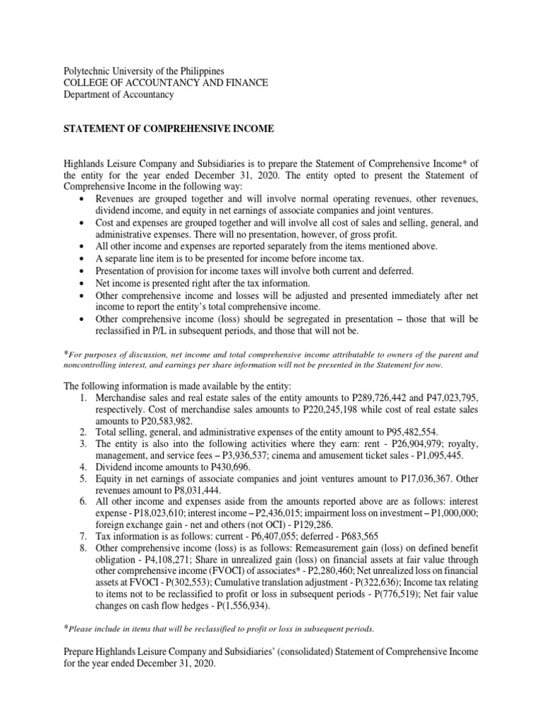 SCI Sample Problem | PDF | Net Income | Income Statement