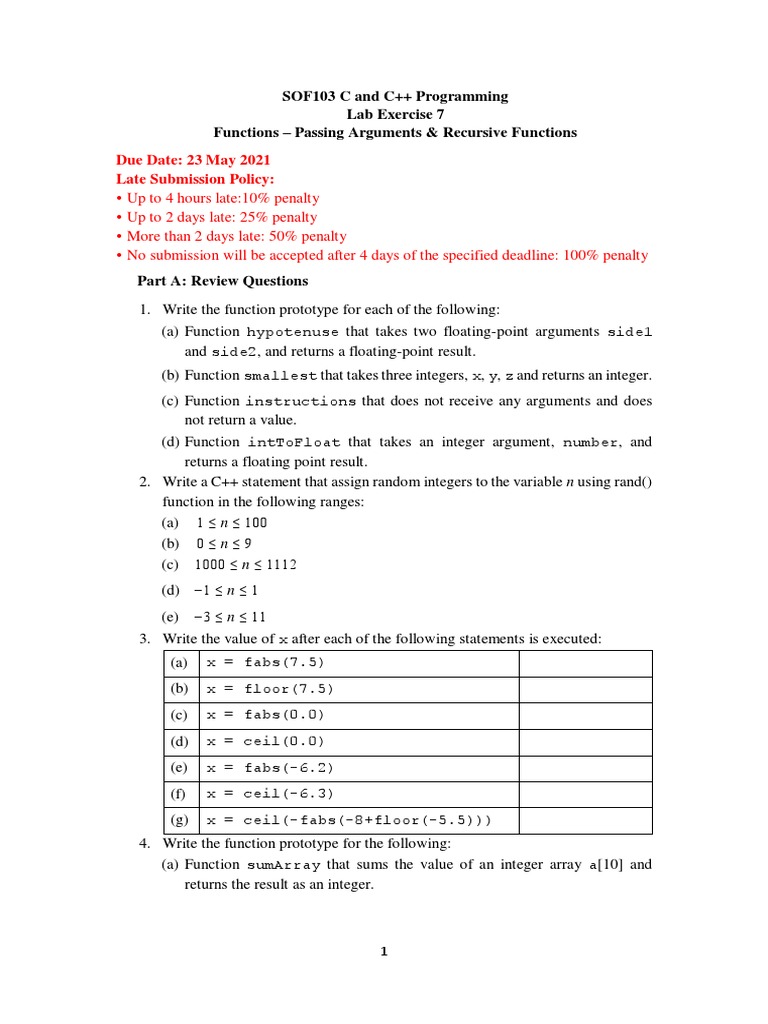 Lab 07 - Functions | Download Free PDF | Parameter (Computer Programming) | Function (Mathematics)