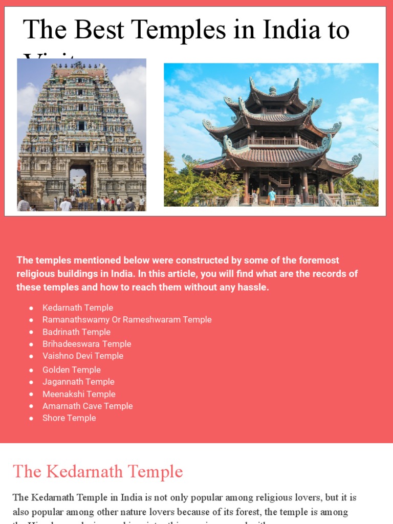 The Best Temples in India To Visit | PDF | Religion & Spirituality ...