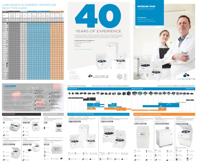 ScanSpeed - Product Overview of LaboGene's Centrifuges | PDF | Equipment | Laboratories