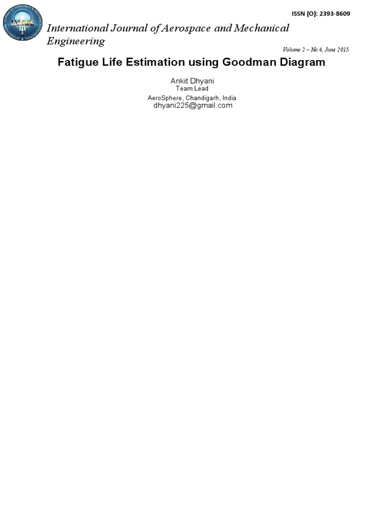 Fatigue Life Estimation Using Goodman Diagram: International Journal of ...