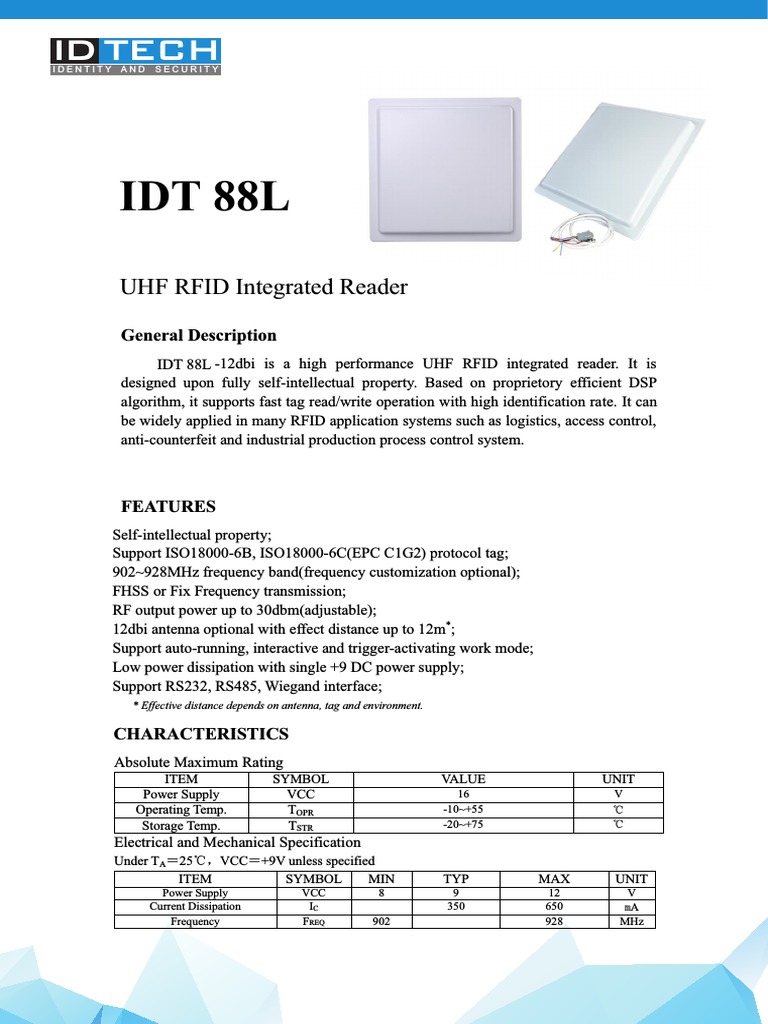 Idt 88l Relay | PDF | Radio Frequency Identification | Power Supply