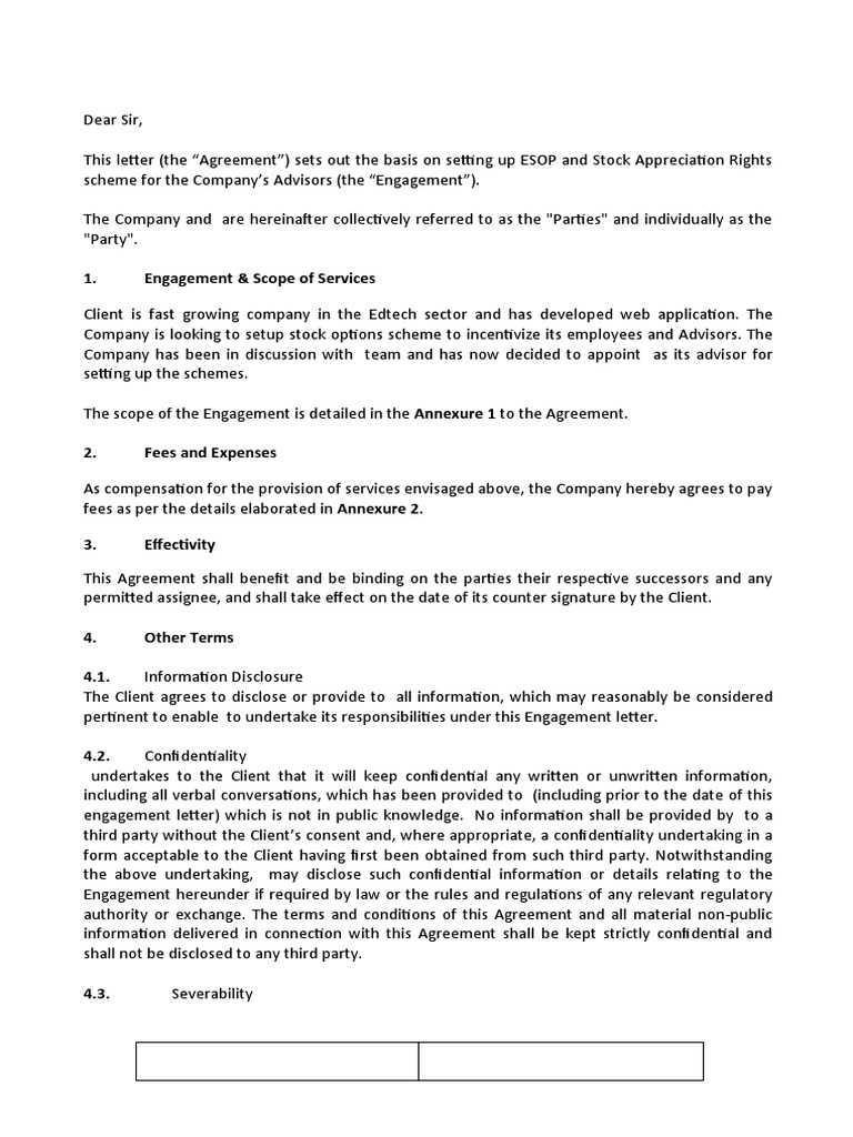 ESOP - Mandate Agreement | PDF | Confidentiality | Value Added Tax