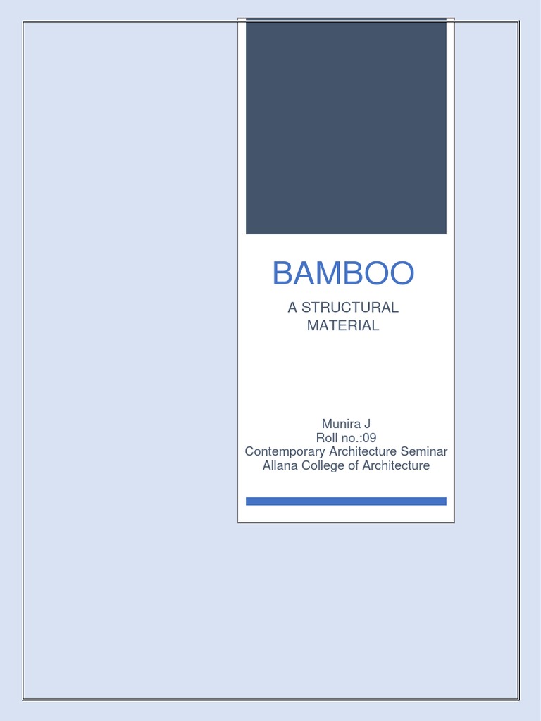 Bamboo: A Structural Material | PDF | Bamboo | Greenhouse Gas