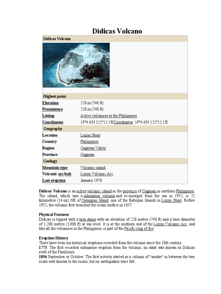 Didicas Volcano Edited | PDF | Volcano | Types Of Volcanic Eruptions