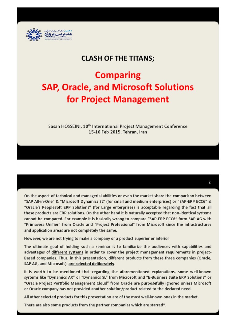 Vdocuments - MX - Comparing Sap Oracle and Microsoft Solutions For ... Vdocuments - MX - Comparing Sap Oracle and Microsoft Solutions For ...