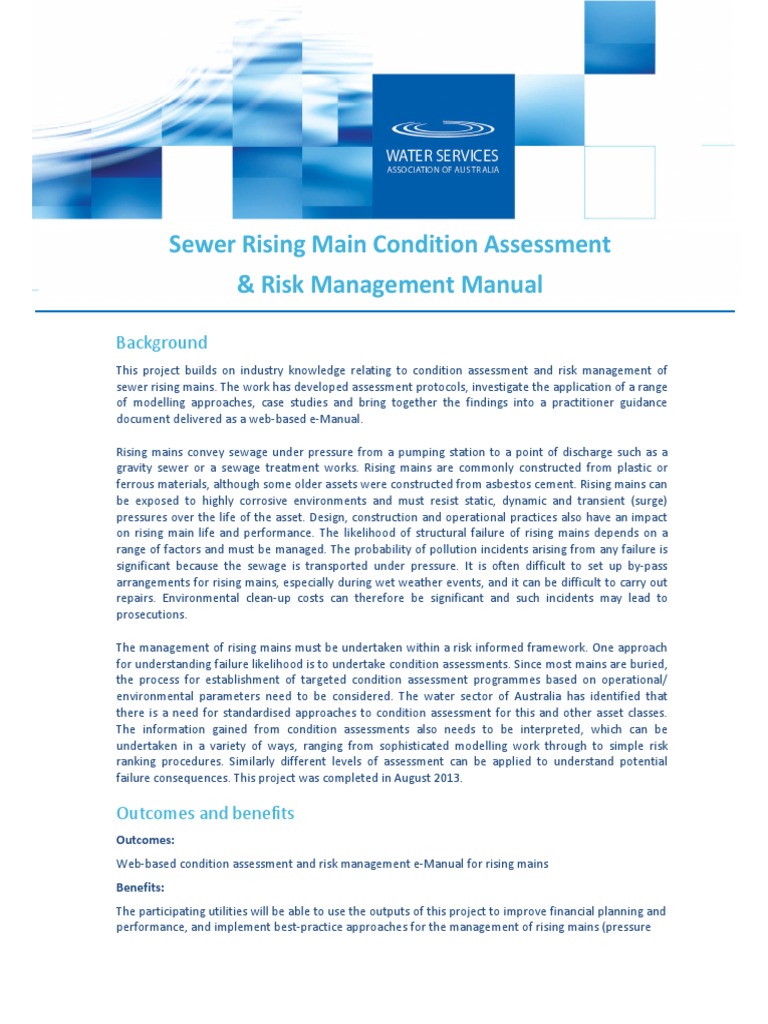 GSS5 Rising Main Condition Assessment and Risk Management Manual | PDF ...
