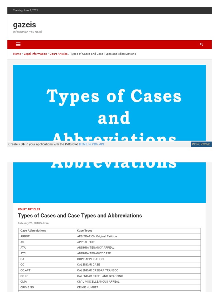 Case Types - New | PDF