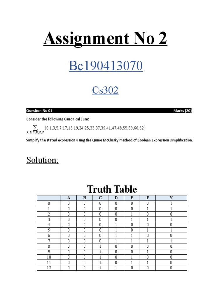 Assignment Cs 302 | PDF | Theory Of Computation | Numbers