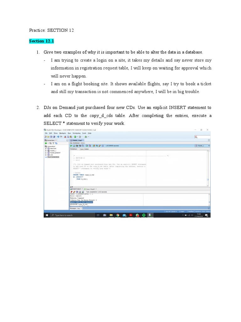 Section12 Practice | PDF | Databases | Information Technology
