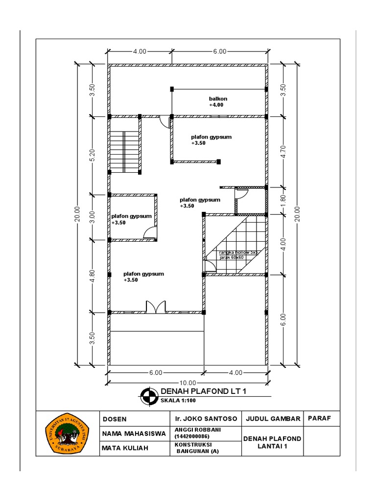 Denah Plafond Lantai 1 | PDF