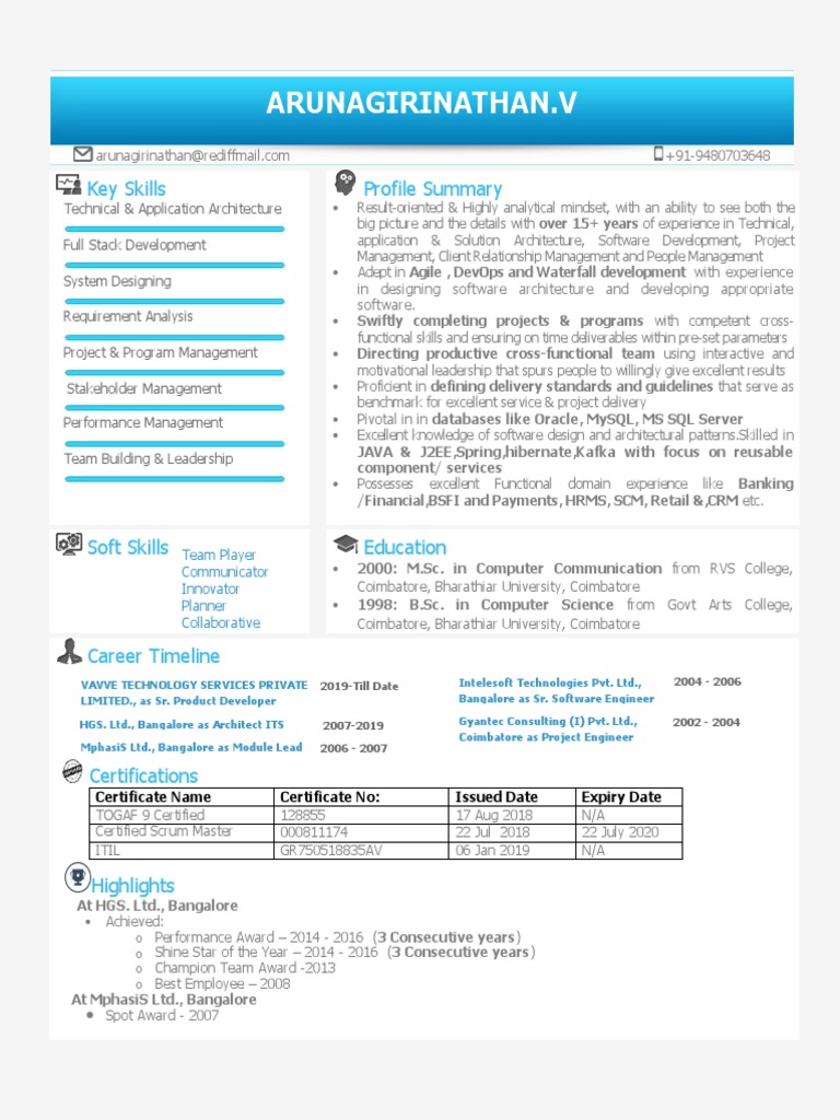 Senior Software Architect & Developer Skills | PDF | Computer ...