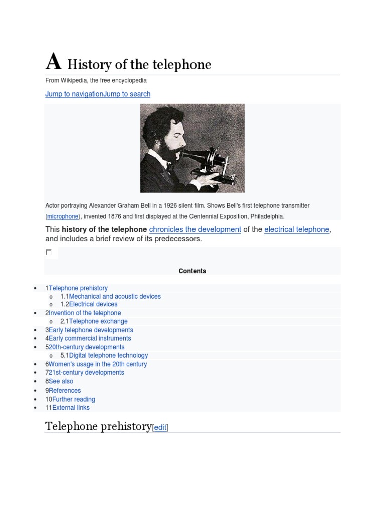 Evolution of the Telephone History | PDF | Telephone | Electricity
