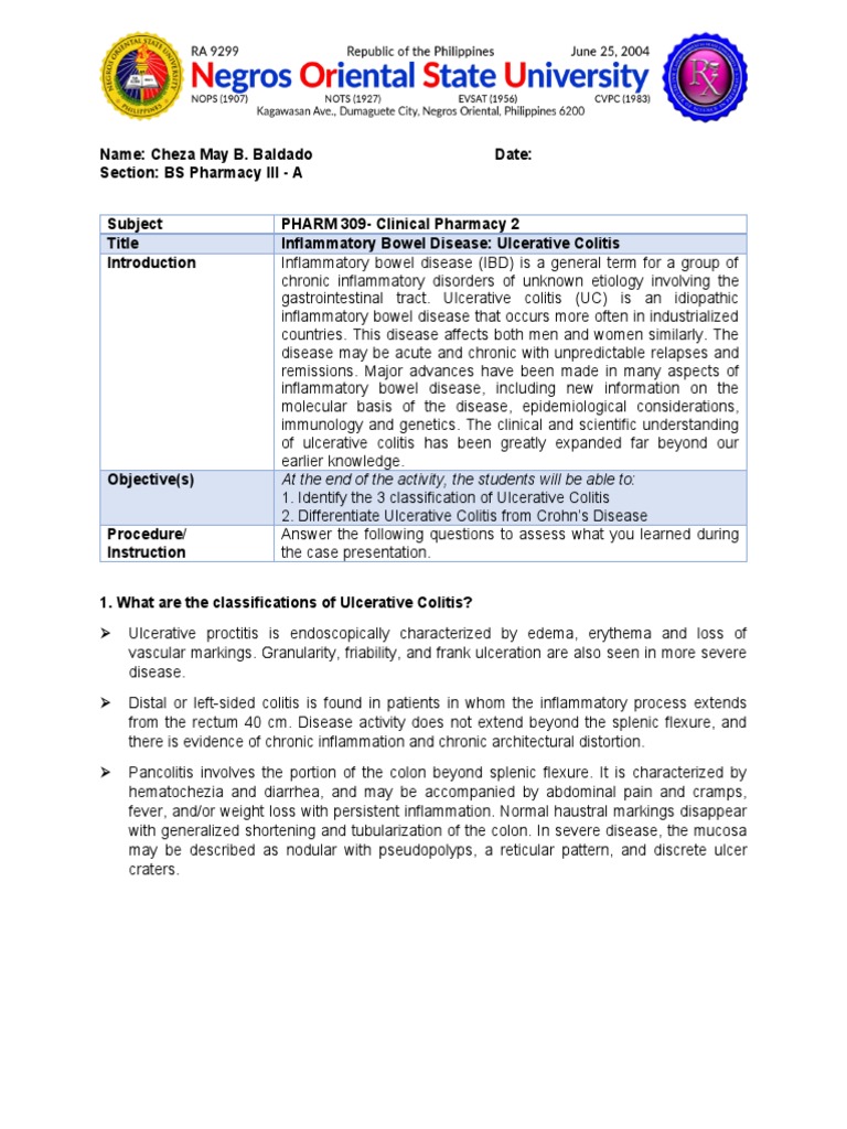 IBD-Ulcerative Colitis Activity | PDF | Ulcerative Colitis ...