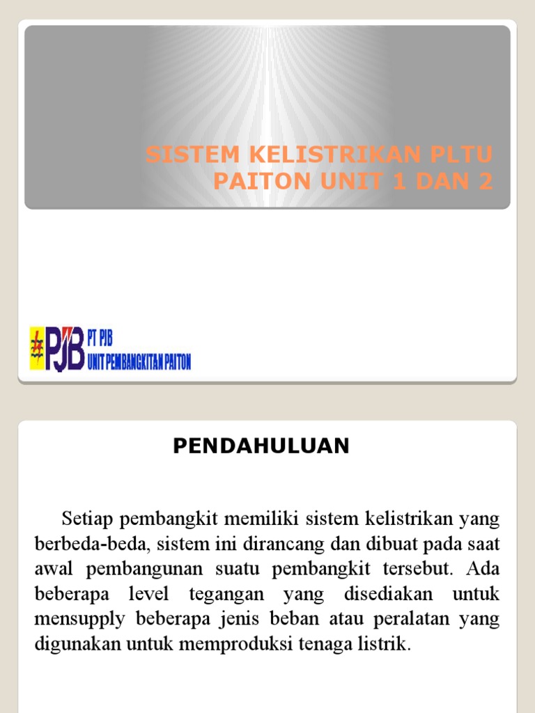 Sistem Kelistrikan Pltu Paiton Unit 1 Dan 2 Kunjungan | PDF