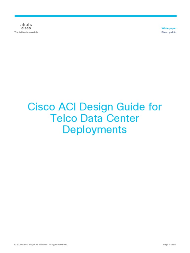 Cisco ACI Design Guide For Telco Data Center Deployments | PDF | I Pv6 ...