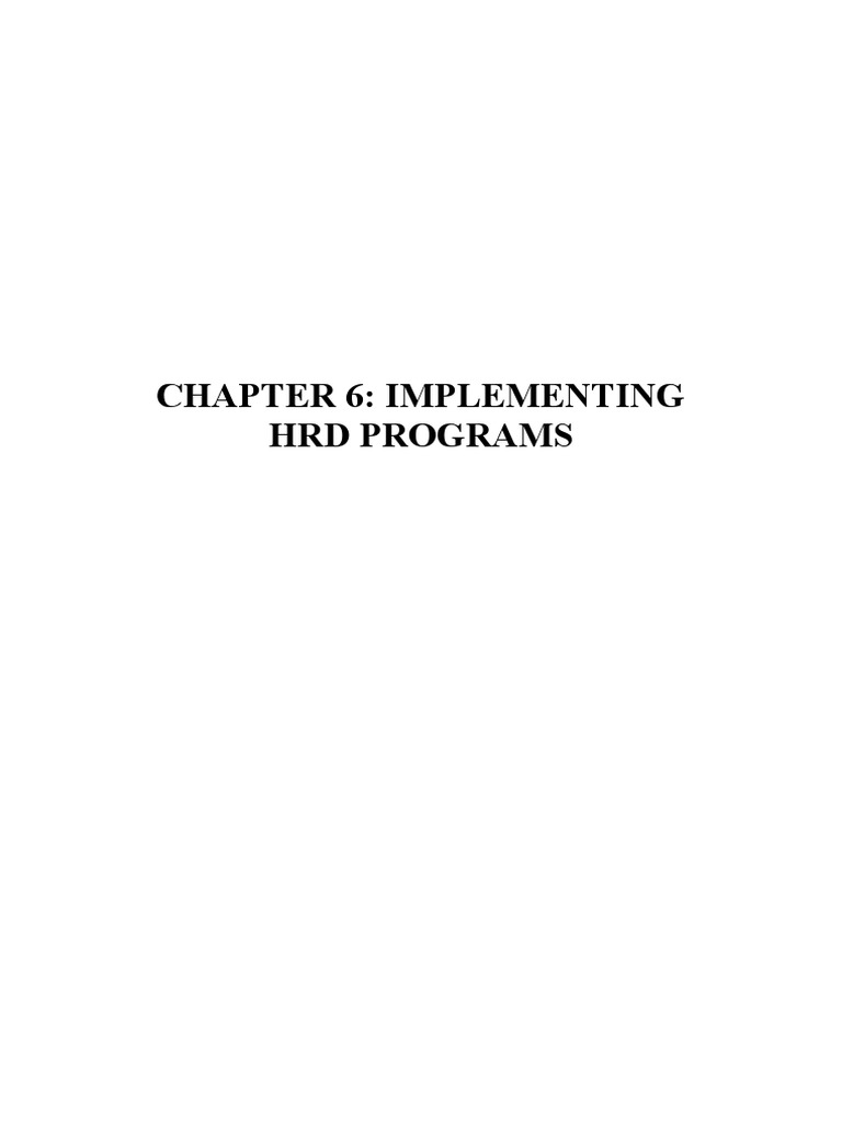 Chapter 6 Implementing HRD Programs | PDF | Lecture | Educational Technology