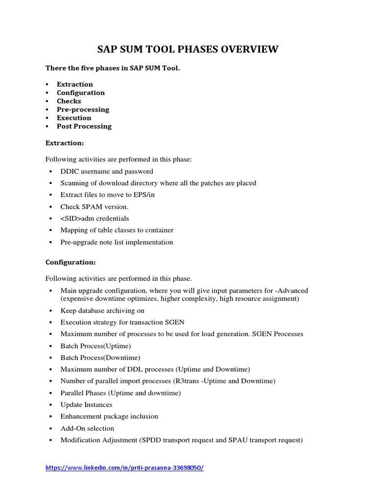 SUM TOOL Phases Overview | PDF