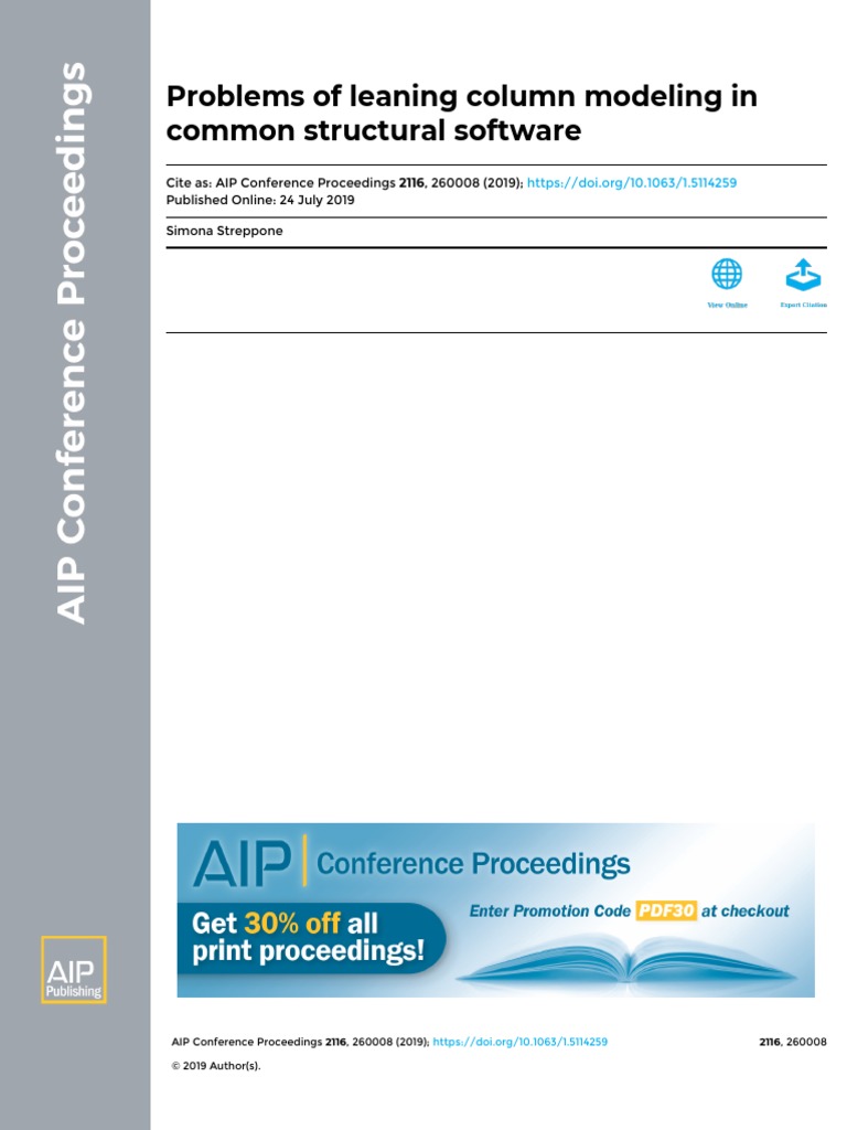 Problems of Leaning Column Modeling in Common Structural Software | PDF ...