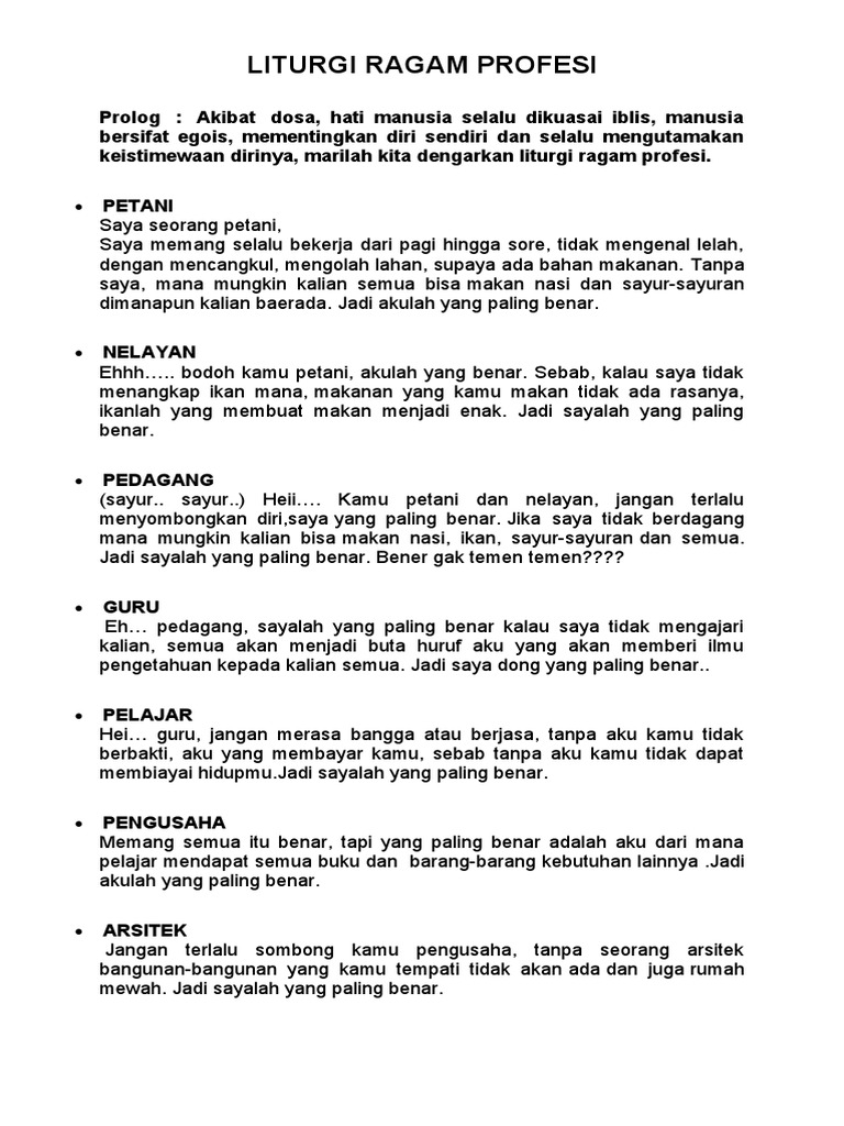 Liturgi Profesi | PDF | Pengembangan Diri