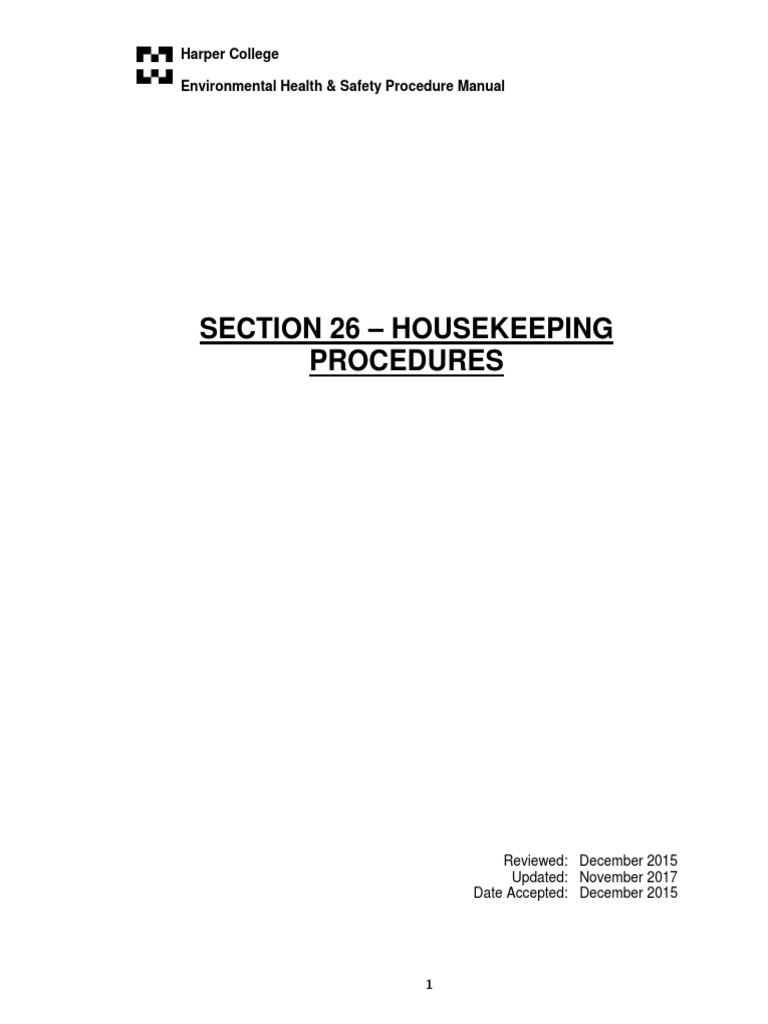 Section 26 - Housekeeping Procedures: Harper College Environmental ...
