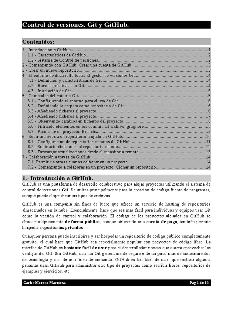 Control de Versiones. Git y GitHub | PDF | Control de versiones | Archivo de computadora