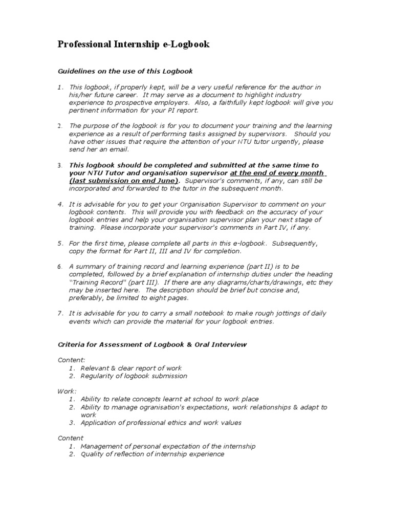 Professional Internship e-Logbook Guide | PDF | Brand | Cognition
