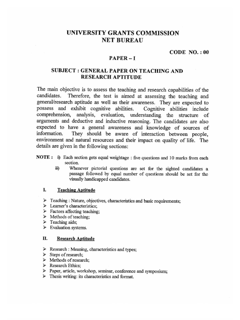 NET EXAM PAPER 1 Syllabus | PDF | Politics | Computers