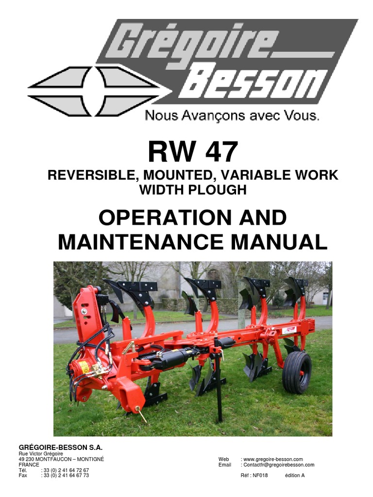 RW47 Manual - Gregoire Besson | PDF | Plough | Tractor
