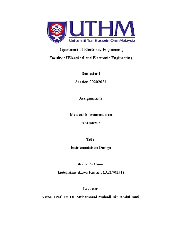 Instrumentation Design UTHM | PDF | Finger | Servomechanism