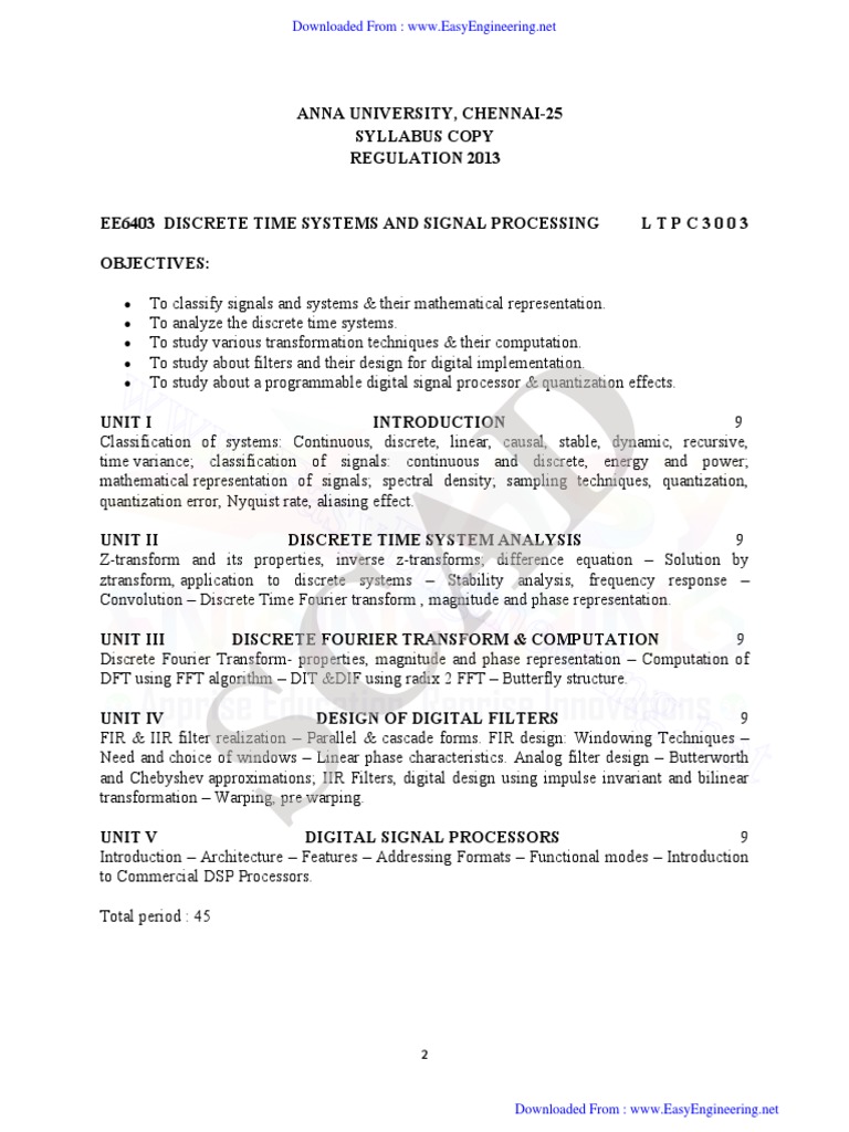 EE6403 DSP Hand Written Notes | PDF | Discrete Fourier Transform | Fast ...