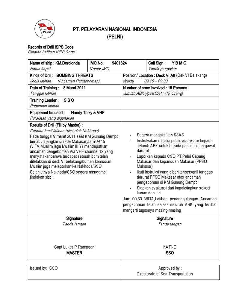 Contoh Drill Isps | PDF