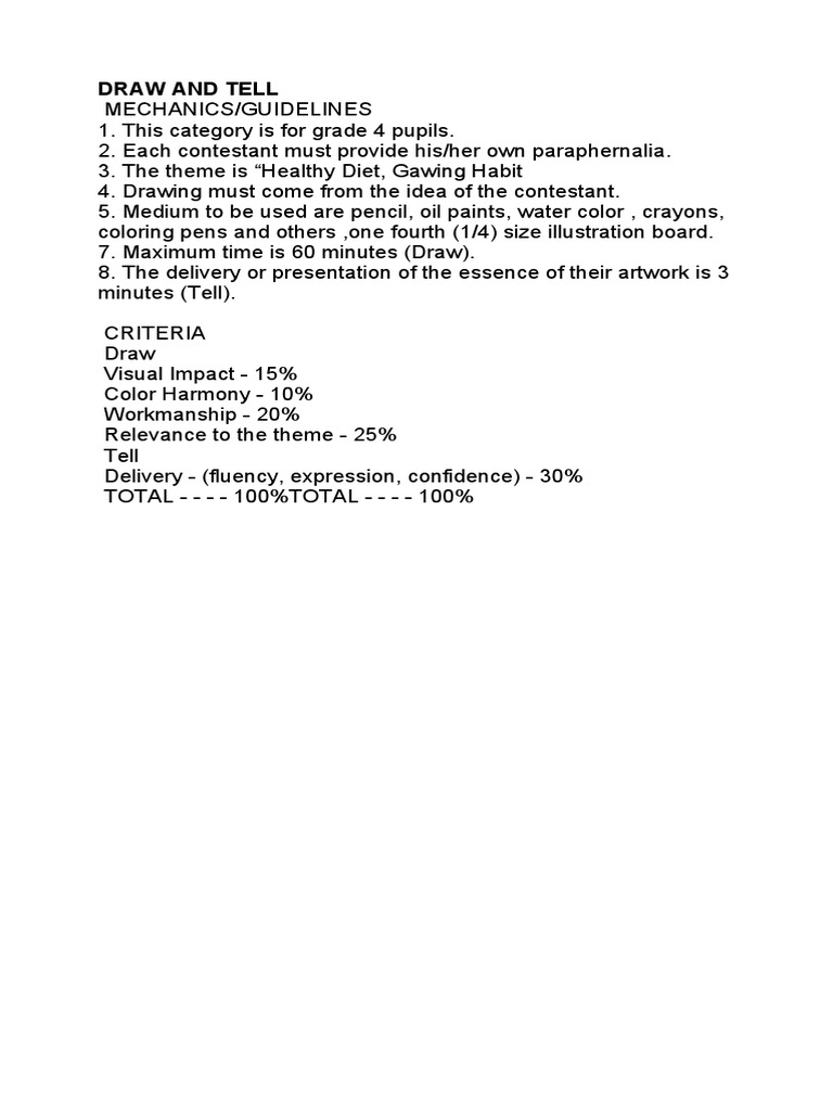 Mechanics and Criteria Draw and Tell | PDF