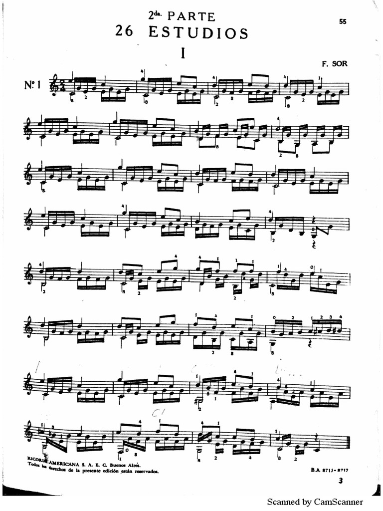 F. Sor, N. Coste - Segunda Parte, 26 Estudios | PDF