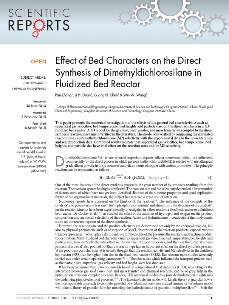 2015 Effect of Bed Characters On The Direct Synthesis of ...