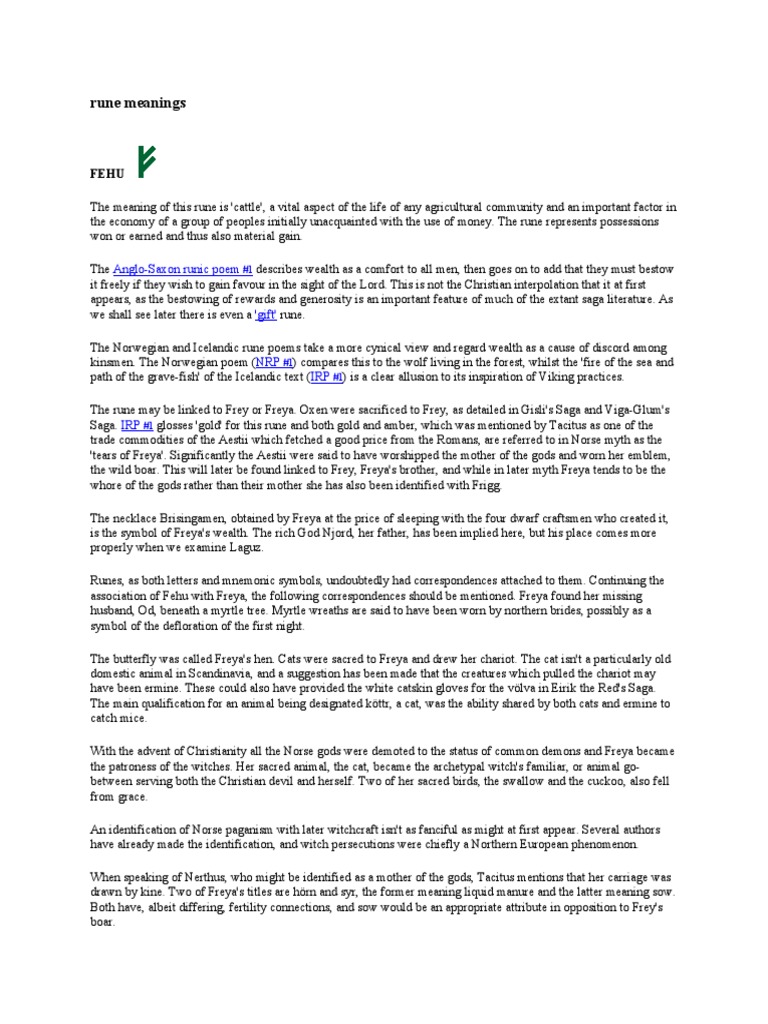 Rune Meanings | PDF | Runes | Odin