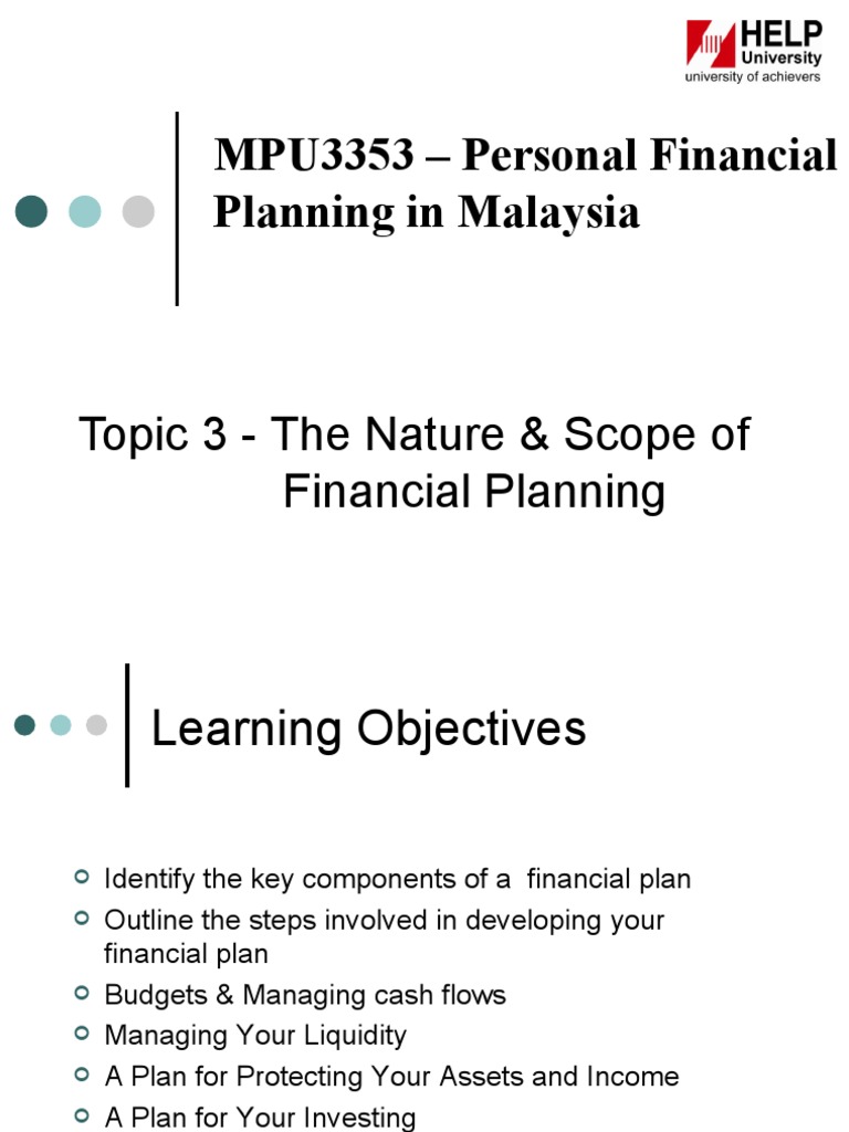 Nature and Scope of Financial Planning | PDF | Retirement | Insurance