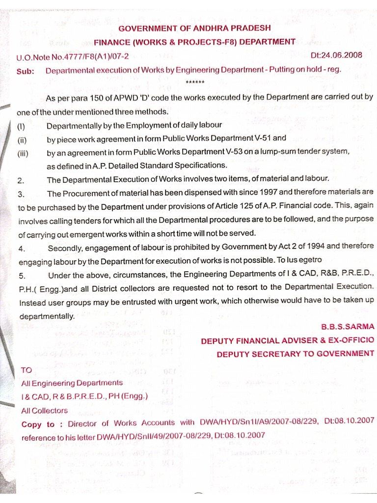 Departmental Execution of Works | PDF