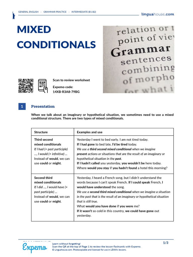 Mixed Conditionals American English Student Ver2 | PDF | Linguistics