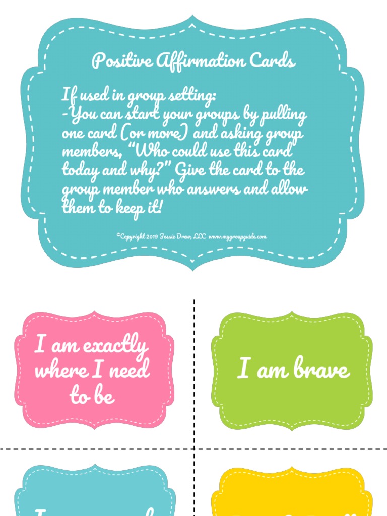 Positive Affirmation Cards Original | PDF