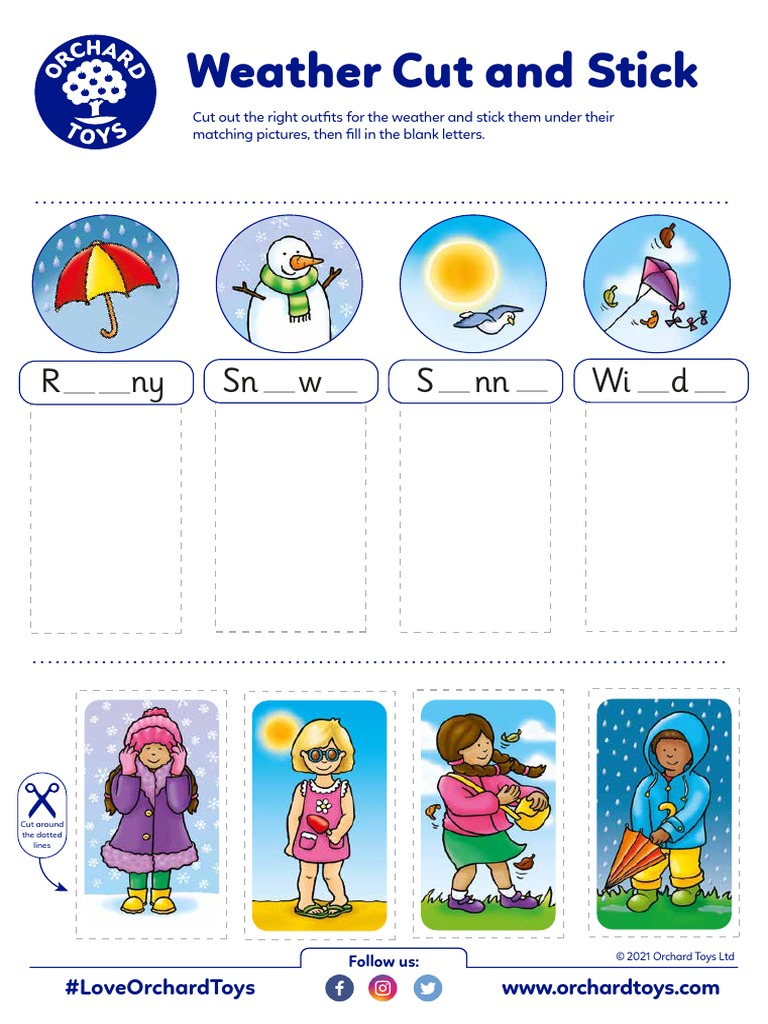 Weather Cut and Stick Activity Sheet Amended | PDF